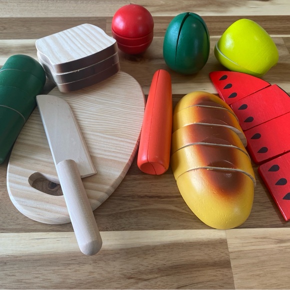 Melissa & Doug | Toys | Melissa Doug Cut And Slice Wooden Food Play Set ...